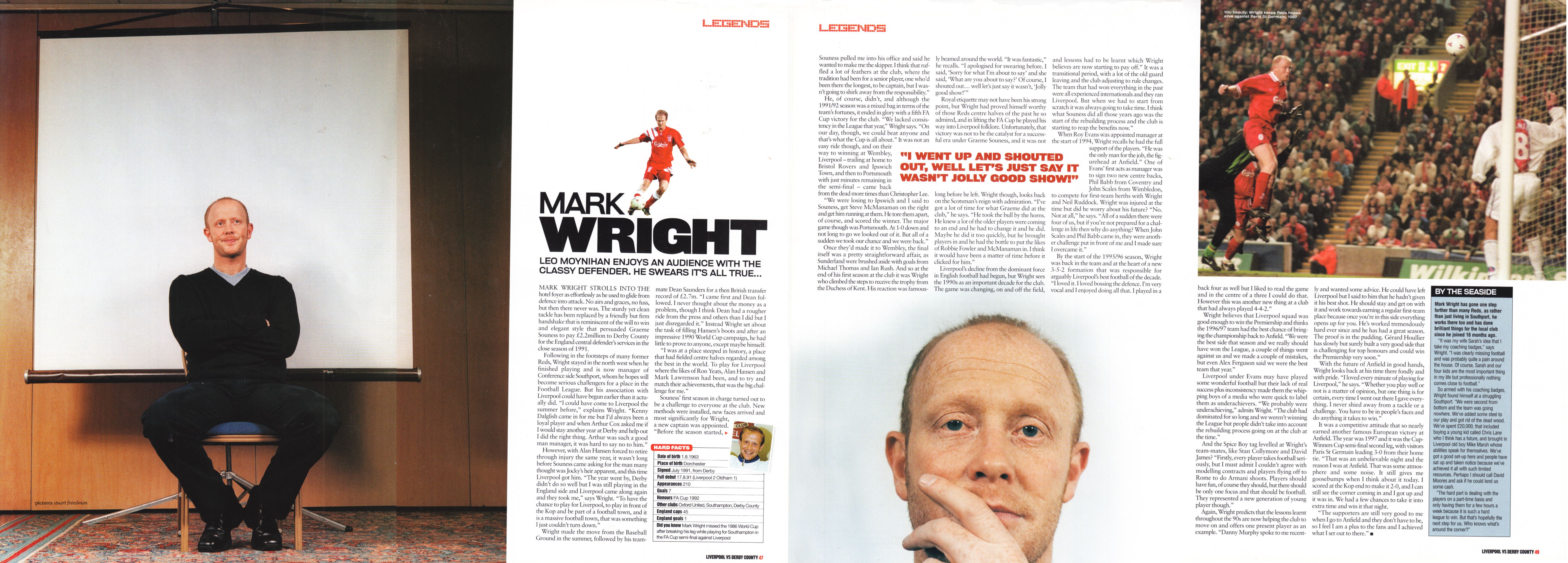 Liverpool career stats for Mark Wright - LFChistory - Stats galore for ...