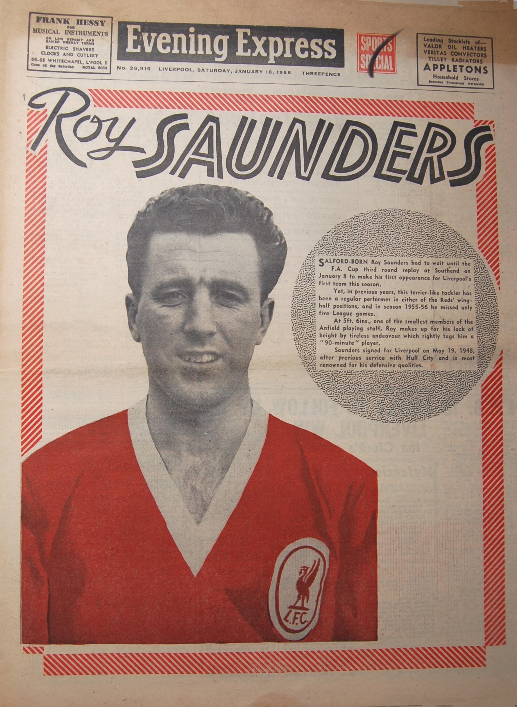 Liverpool career stats for Roy Saunders - LFChistory - Stats galore for ...