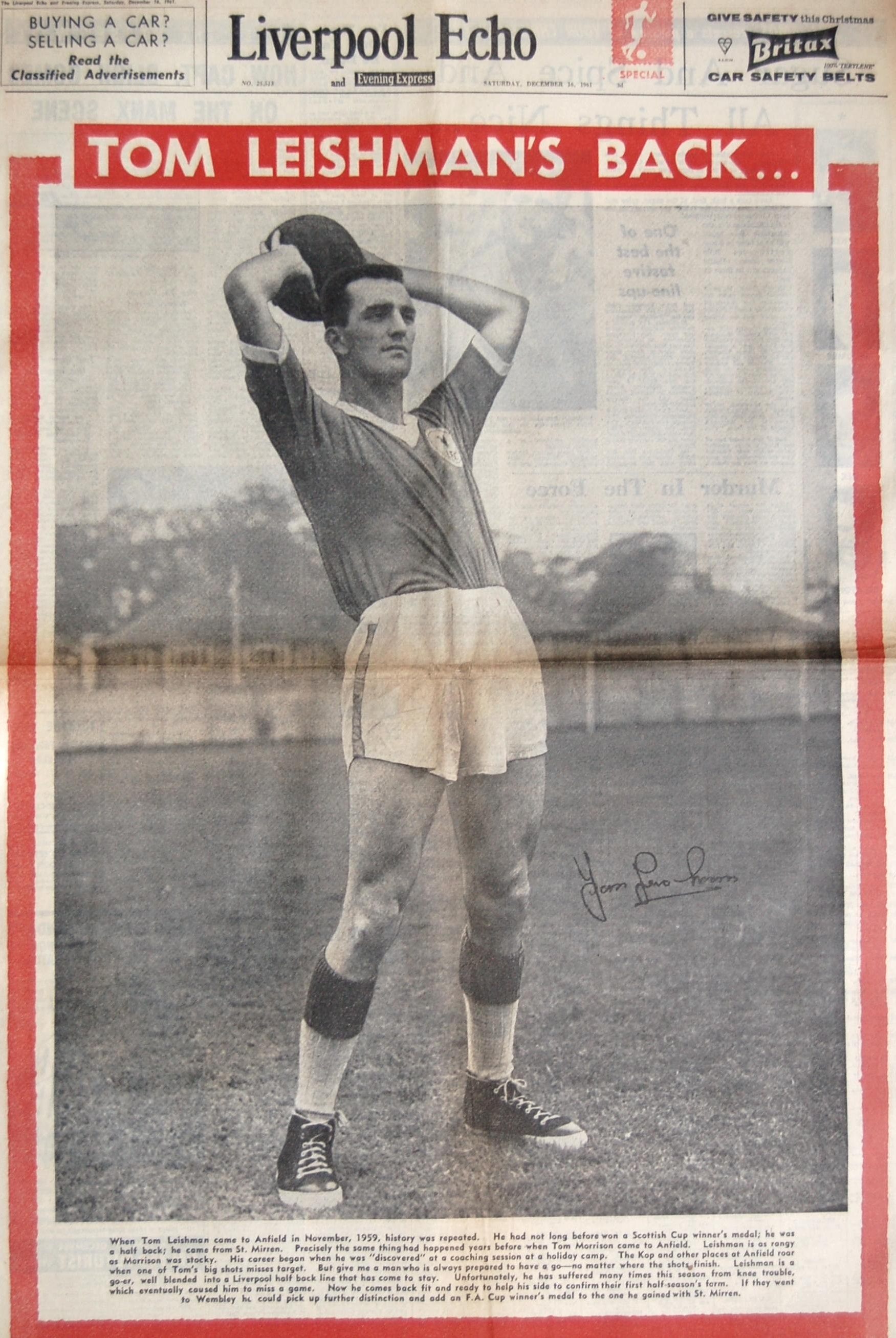 Liverpool career stats for Tommy Leishman - LFChistory - Stats galore ...