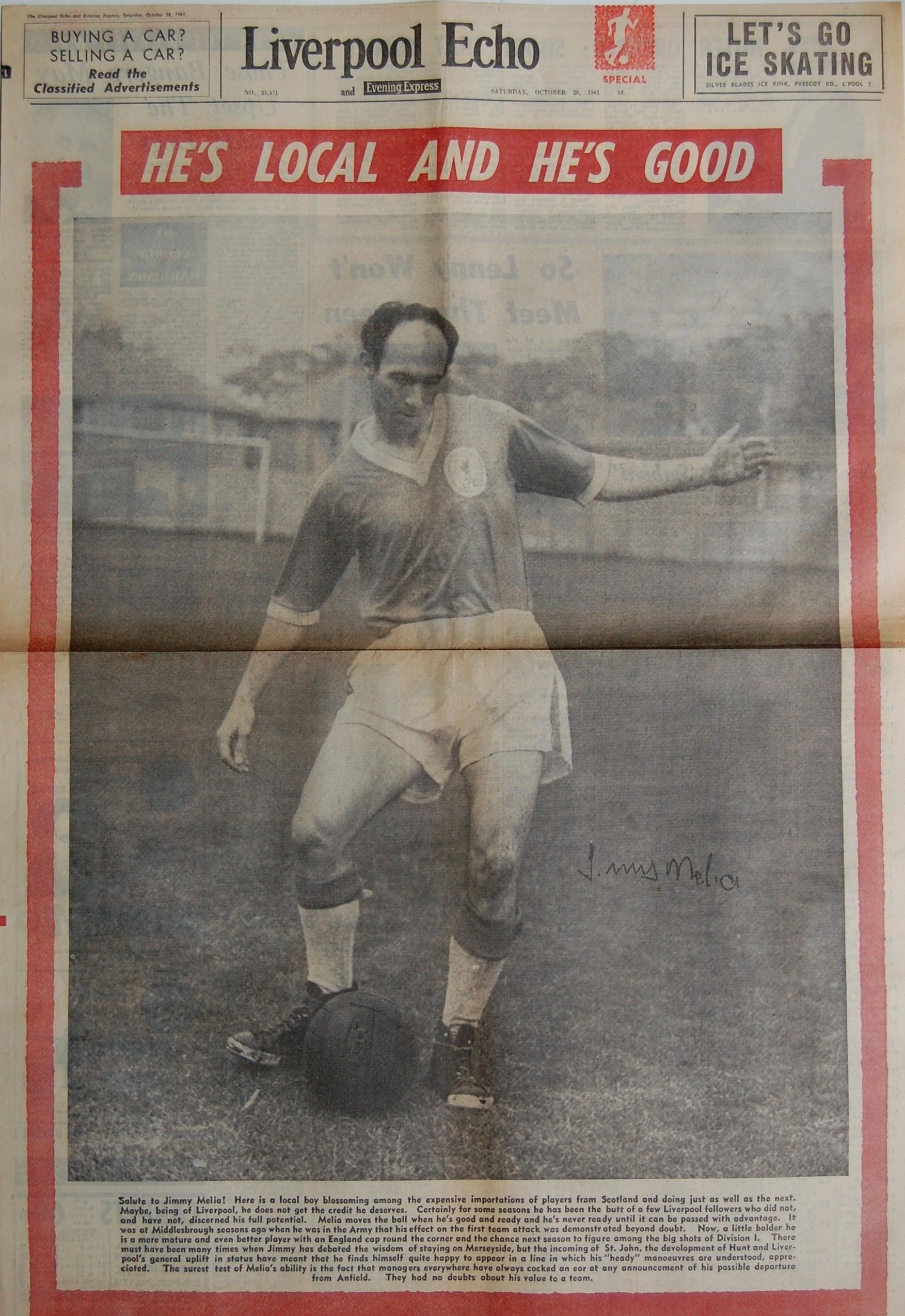 Liverpool career stats for Jimmy Melia - LFChistory - Stats galore for ...