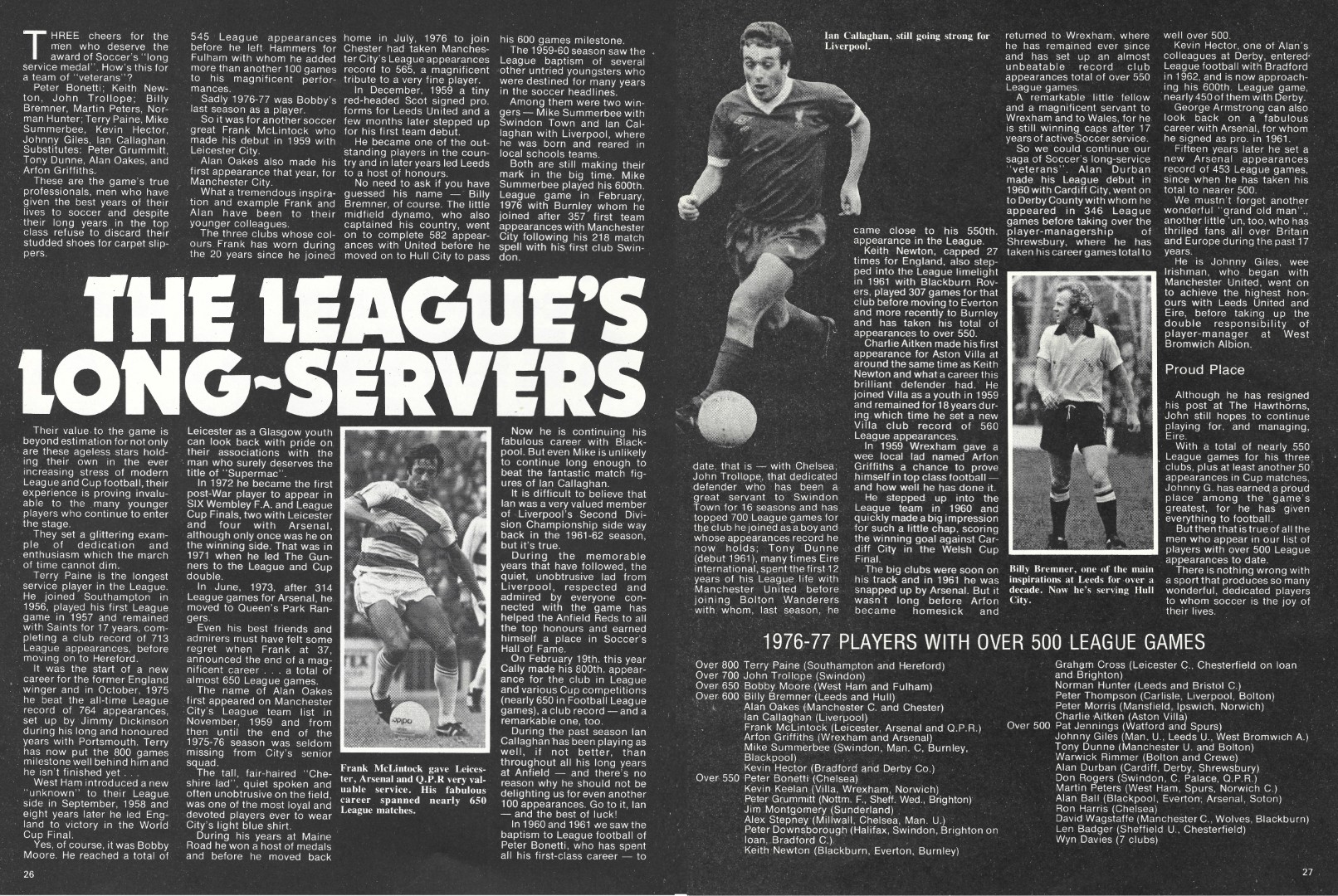 Liverpool career stats for Ian Callaghan - LFChistory - Stats galore ...