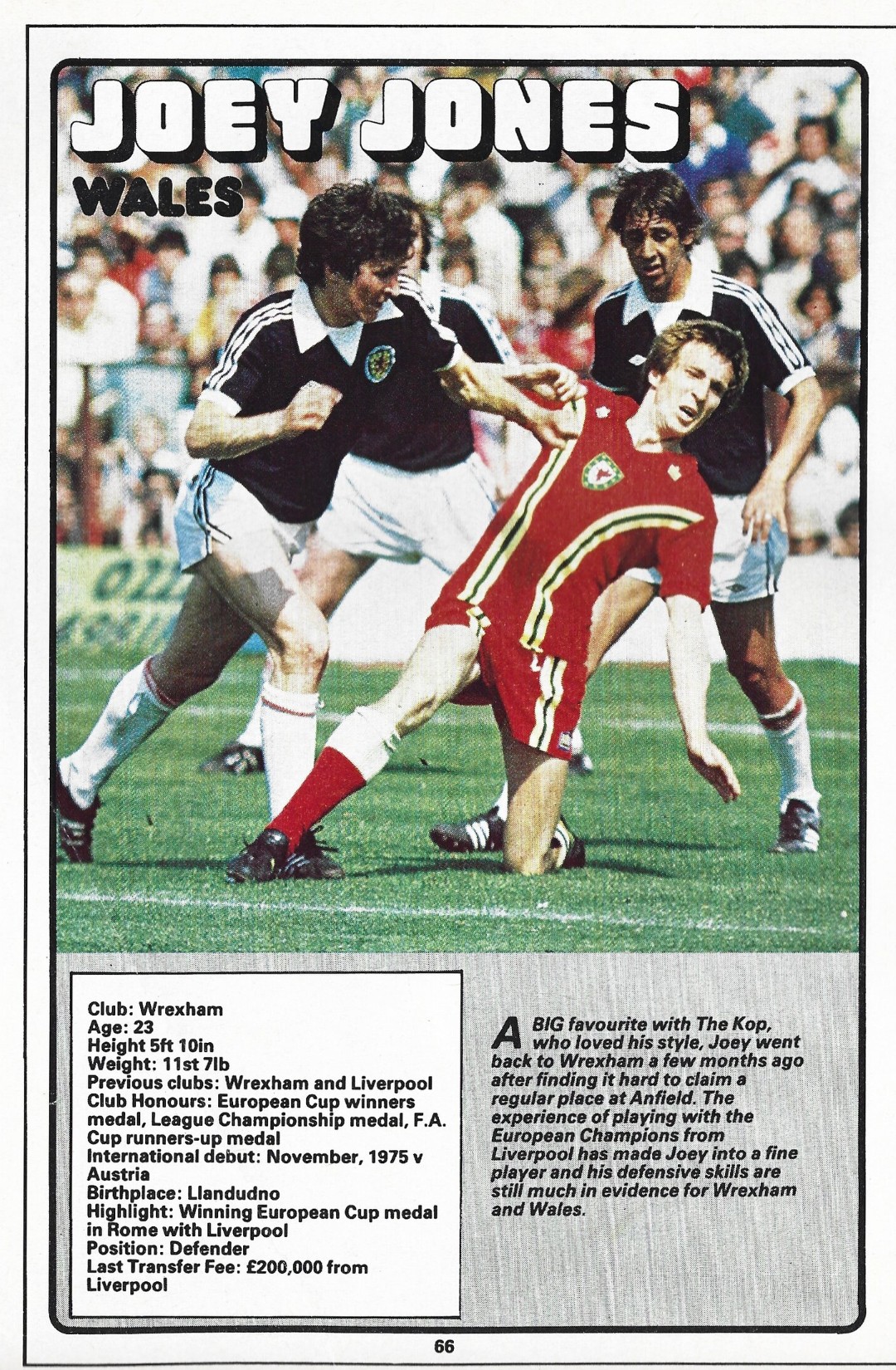 Liverpool career stats for Joey Jones - LFChistory - Stats galore for ...