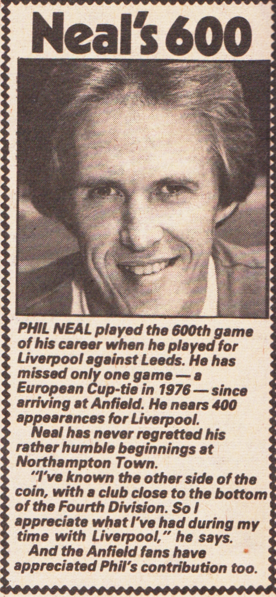 Liverpool career stats for Phil Neal - LFChistory - Stats galore for ...