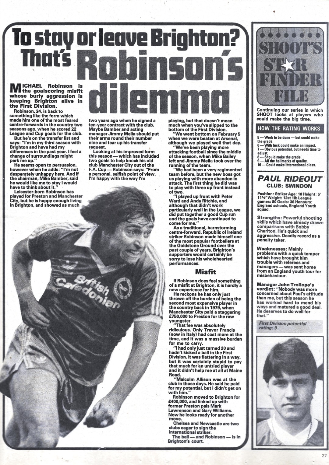 Liverpool career stats for Michael Robinson - LFChistory - Stats galore ...