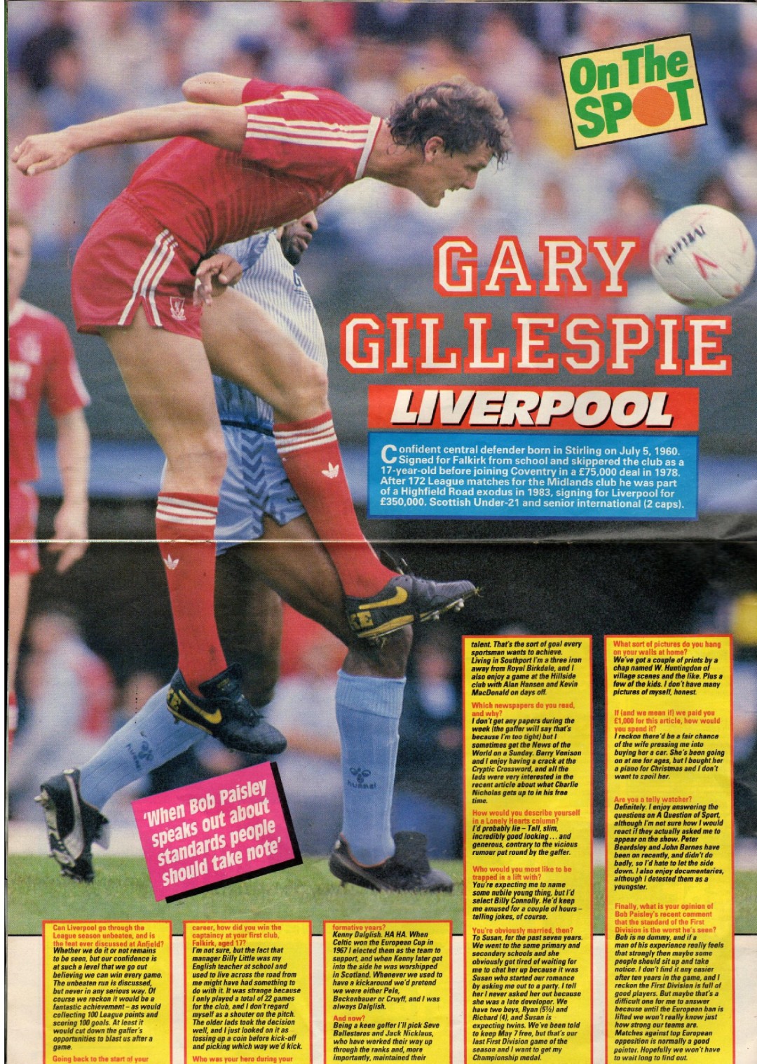 Liverpool career stats for Gary Gillespie - LFChistory - Stats galore ...