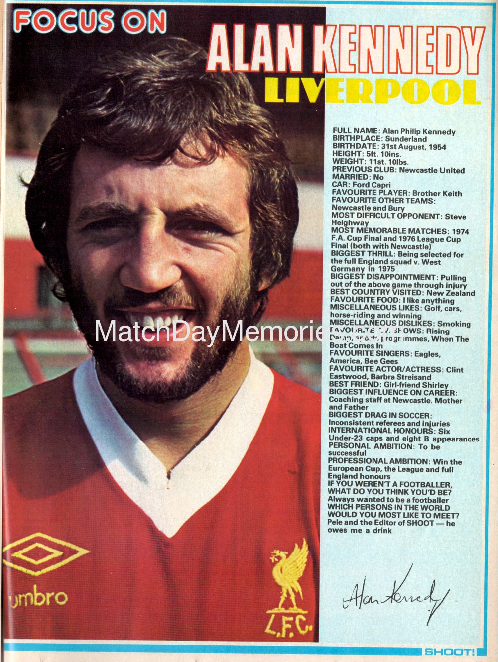 Liverpool career stats for Alan Kennedy - LFChistory - Stats galore for ...