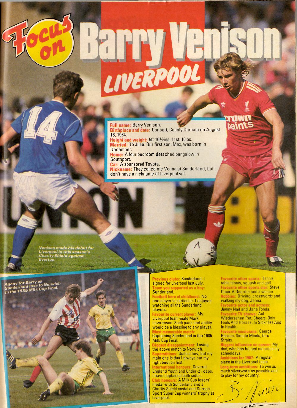 Liverpool career stats for Barry Venison - LFChistory - Stats galore ...