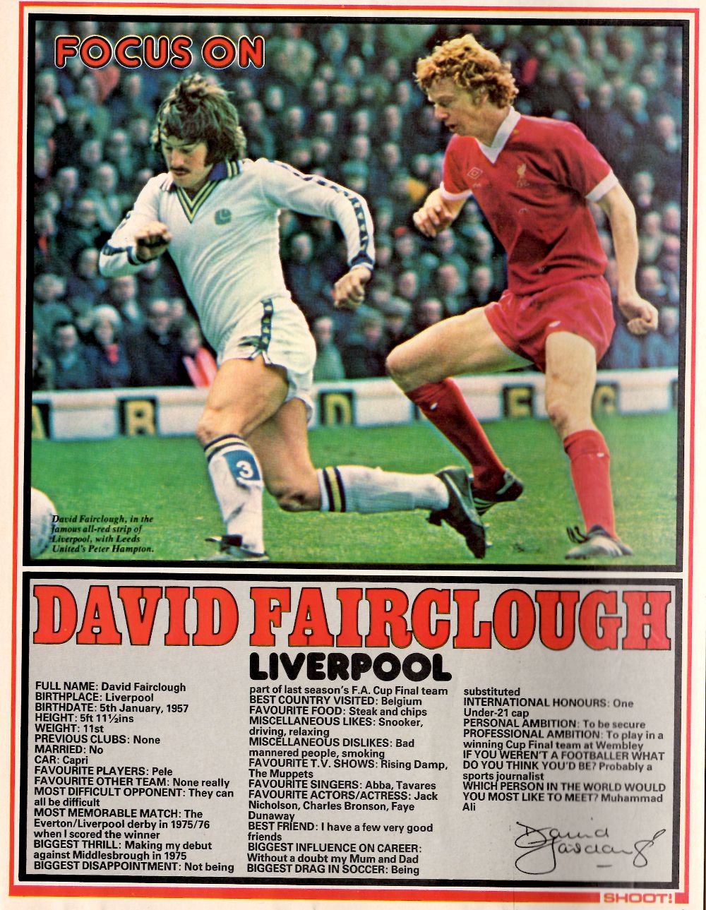 Liverpool career stats for David Fairclough - LFChistory - Stats galore ...