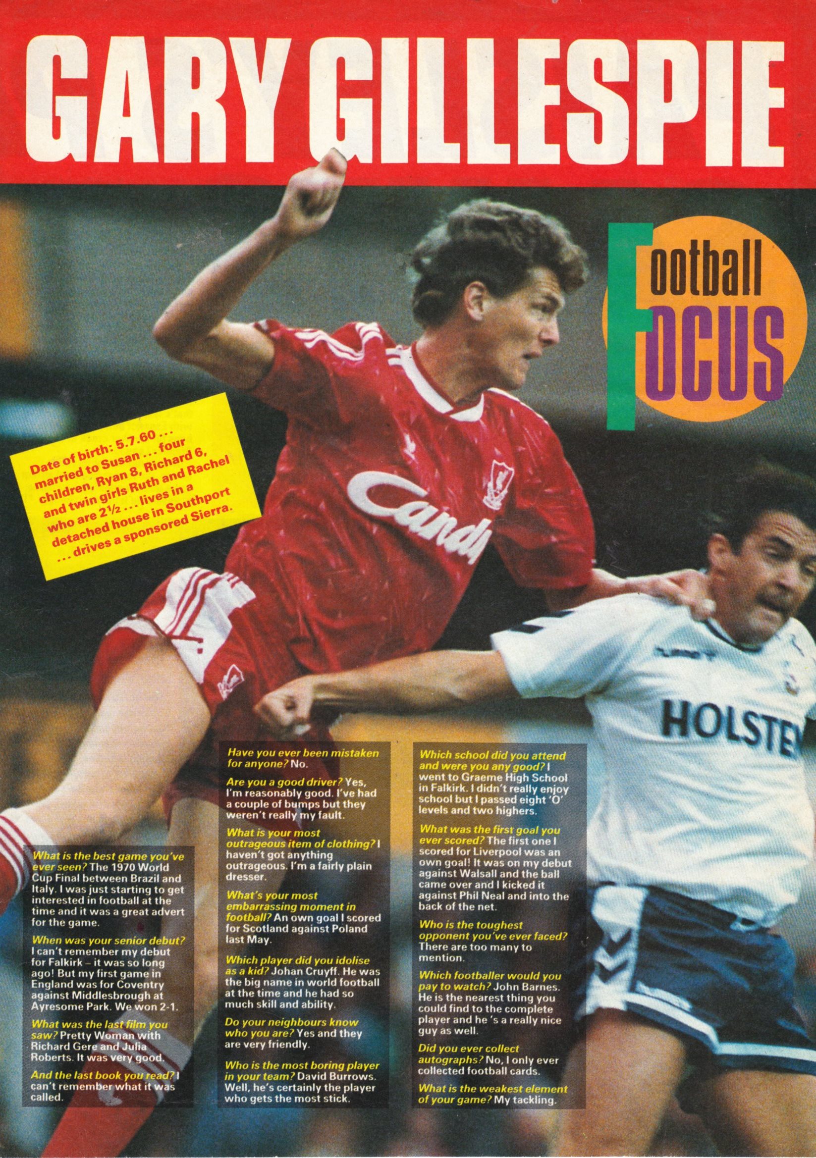Liverpool career stats for Gary Gillespie - LFChistory - Stats galore ...