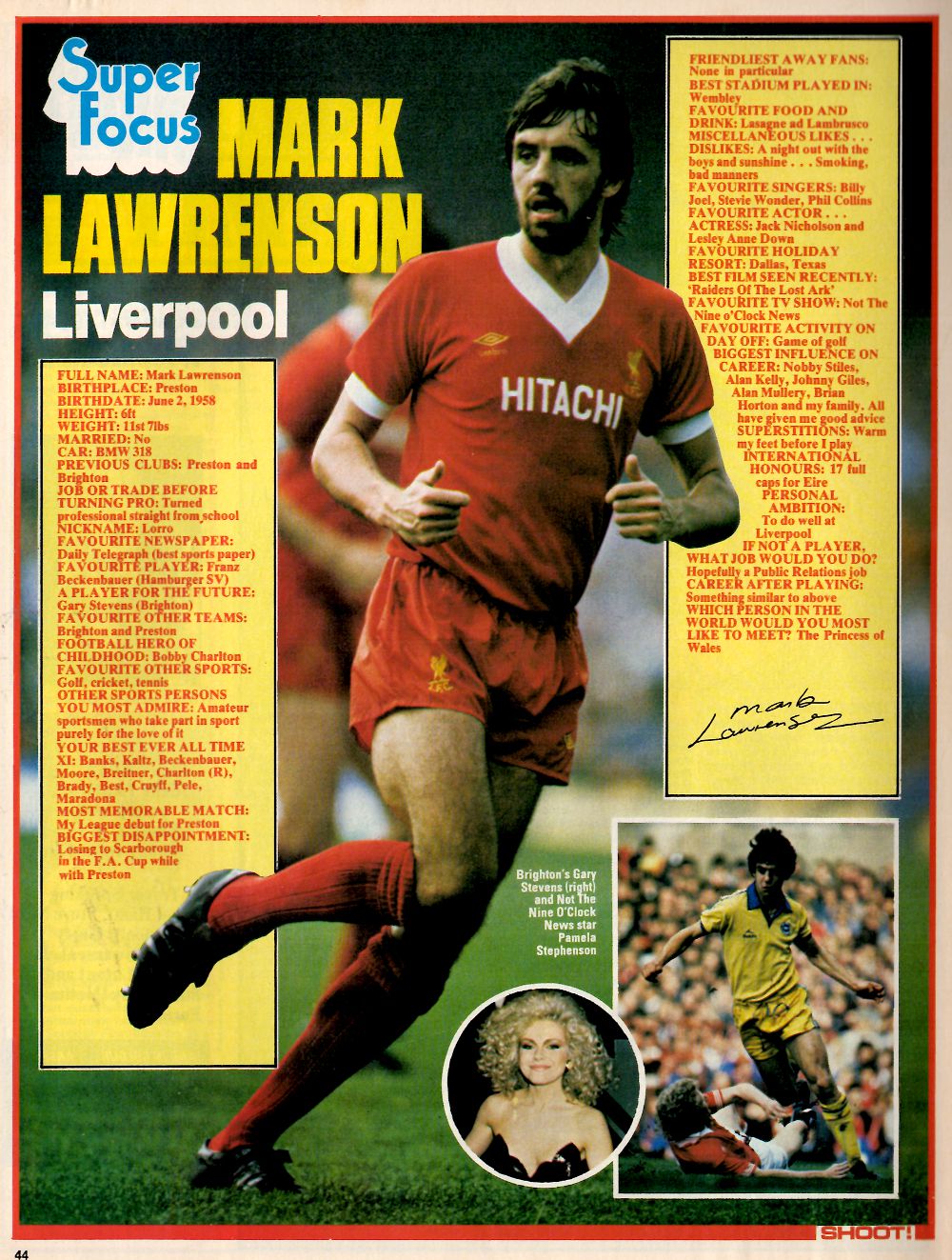 Liverpool career stats for Mark Lawrenson - LFChistory - Stats galore ...