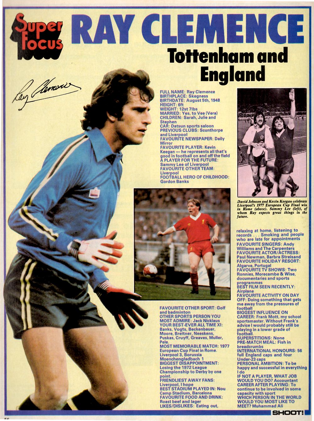 Liverpool career stats for Ray Clemence - LFChistory - Stats galore for ...