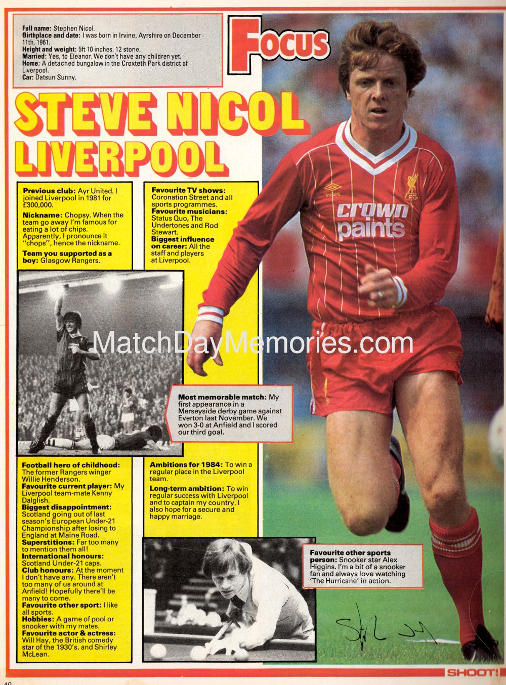 Liverpool career stats for Steve Nicol - LFChistory - Stats galore for ...