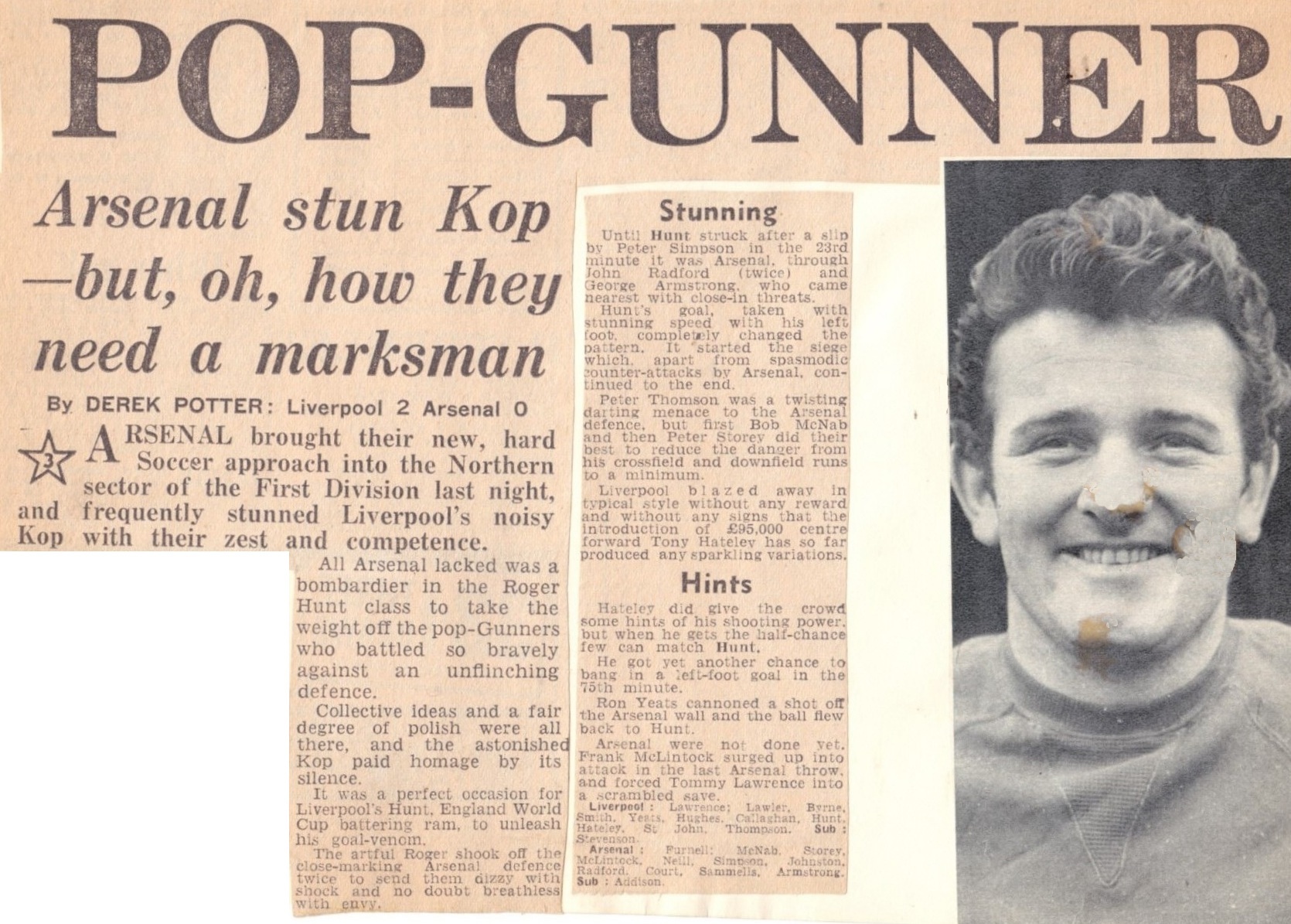 Matchdetails from Liverpool - Arsenal played on Tuesday 22 August 1967 ...