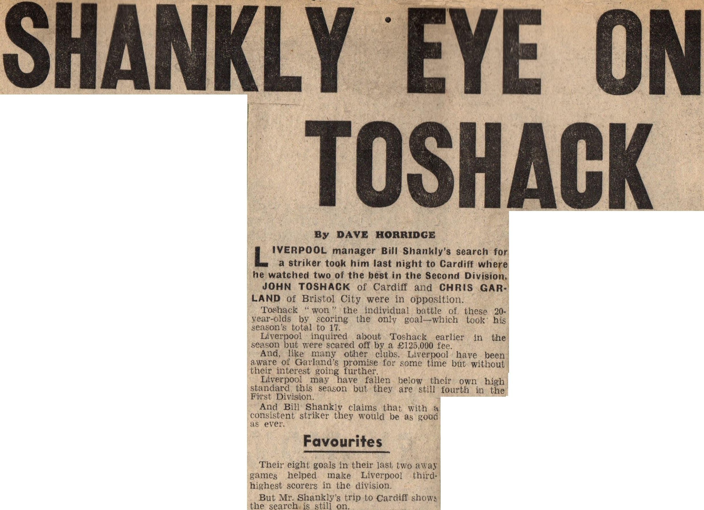 Liverpool career stats for John Toshack - LFChistory - Stats galore for ...
