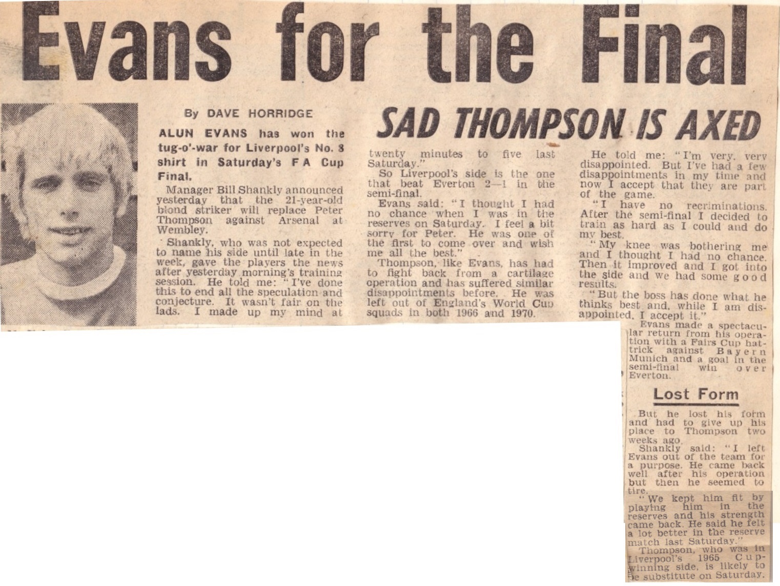Liverpool career stats for Peter Thompson - LFChistory - Stats galore ...