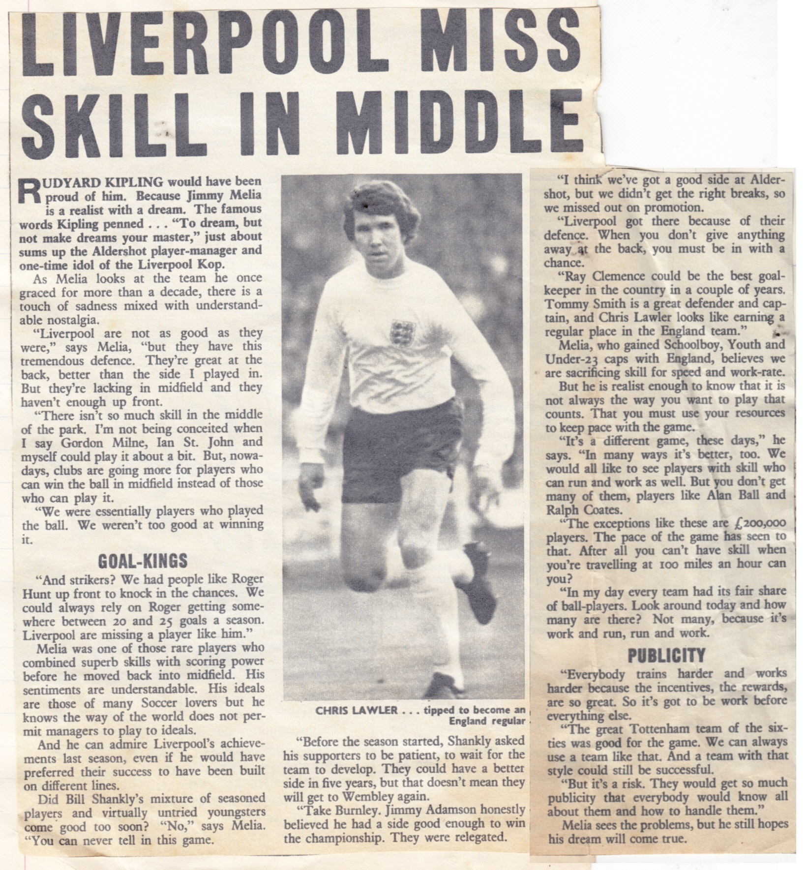 Liverpool career stats for Jimmy Melia - LFChistory - Stats galore for ...