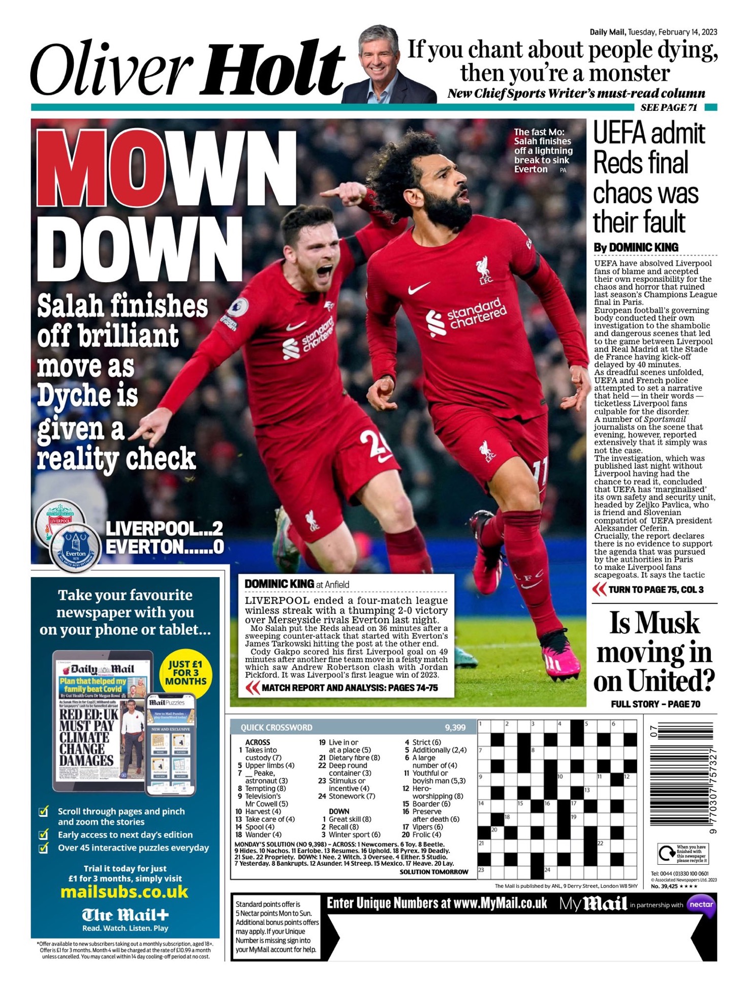 Matchdetails from Liverpool - Everton played on Monday 13 February 2023 ...