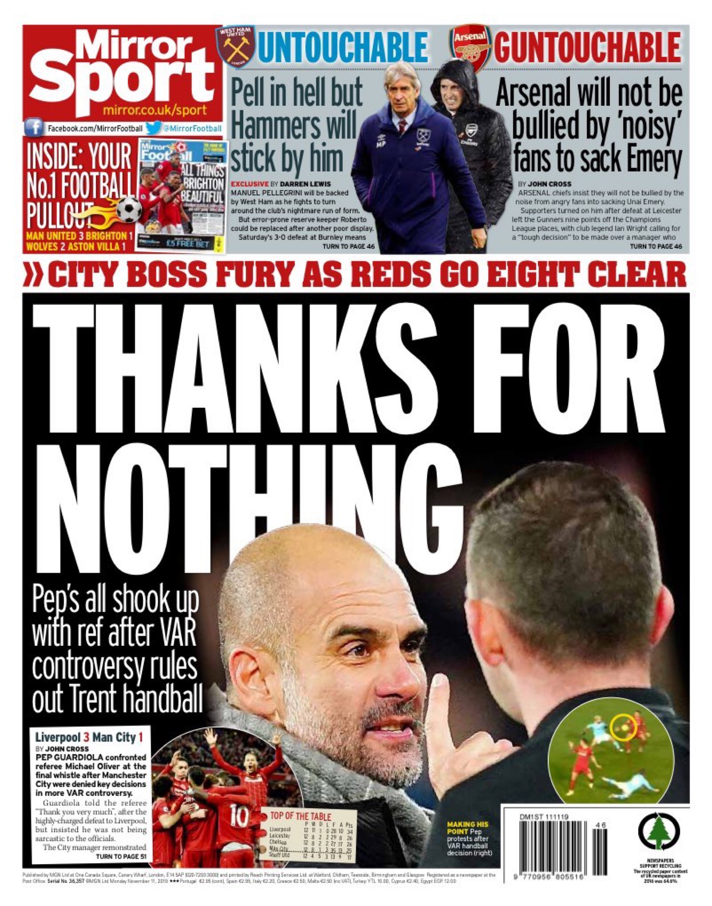 Matchdetails from Liverpool - Manchester City played on Sunday 10 ...