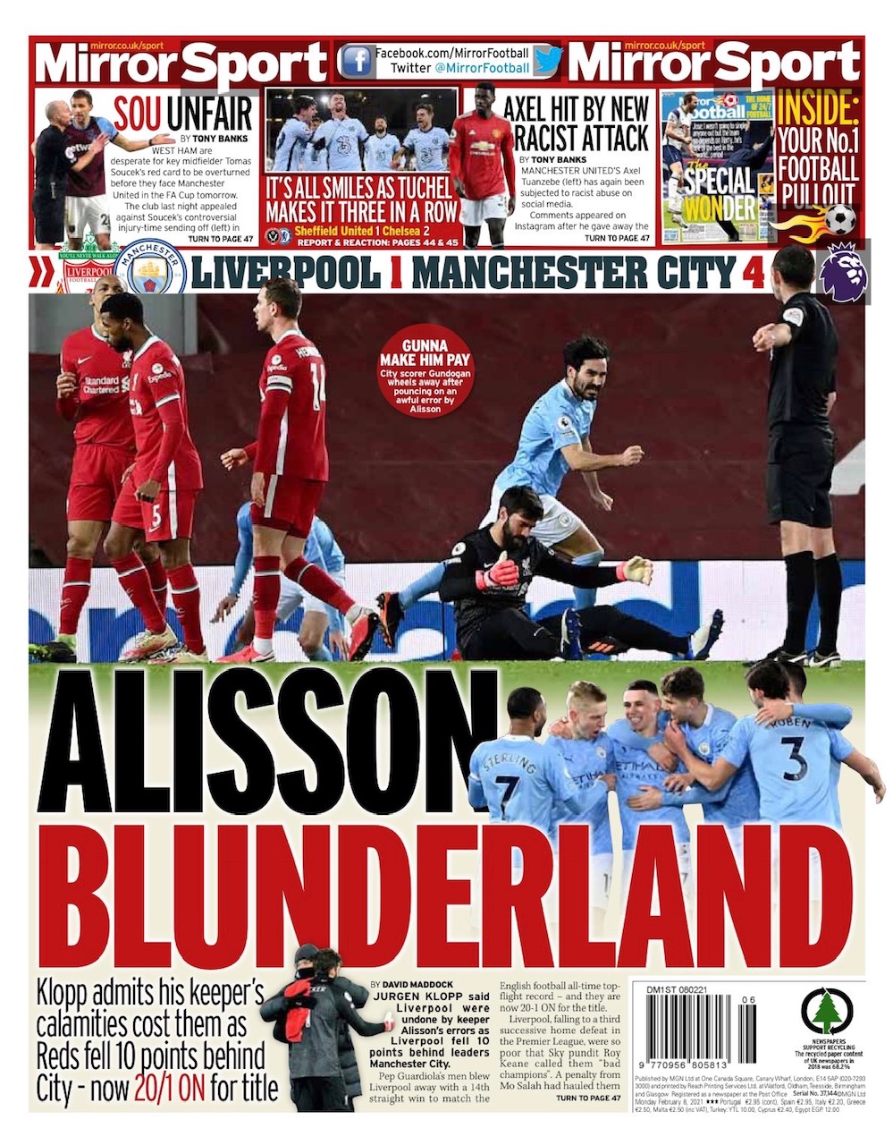 Matchdetails from Liverpool - Manchester City played on Sunday 7 ...