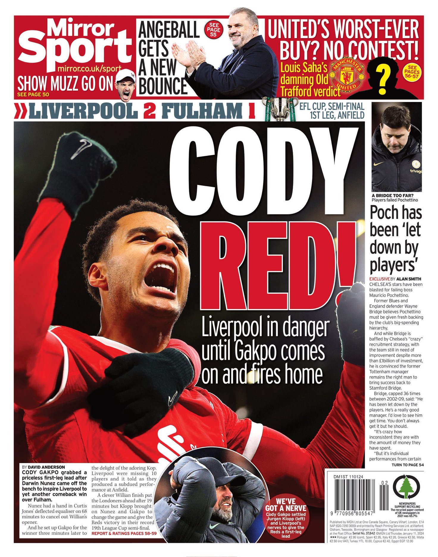 Matchdetails from Liverpool - Fulham played on Wednesday 10 January ...