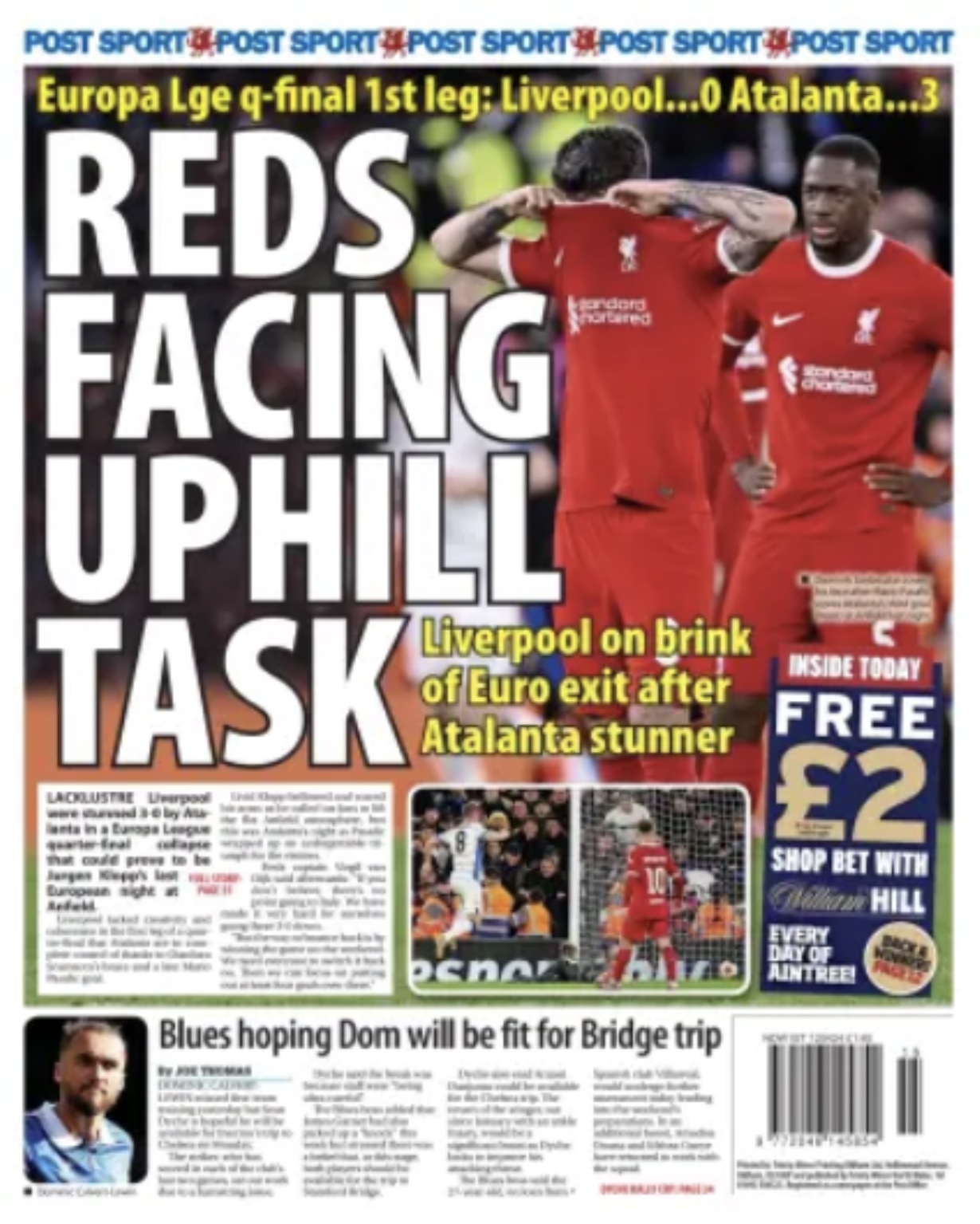 Matchdetails from Liverpool - Atalanta B.C. played on Thursday 11 April ...