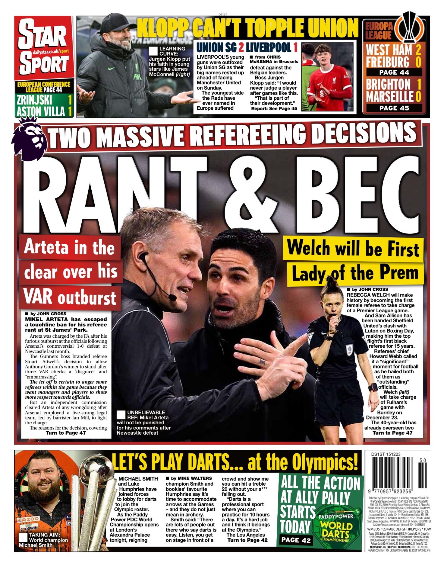 Matchdetails from Union SG - Liverpool played on Thursday 14 December ...