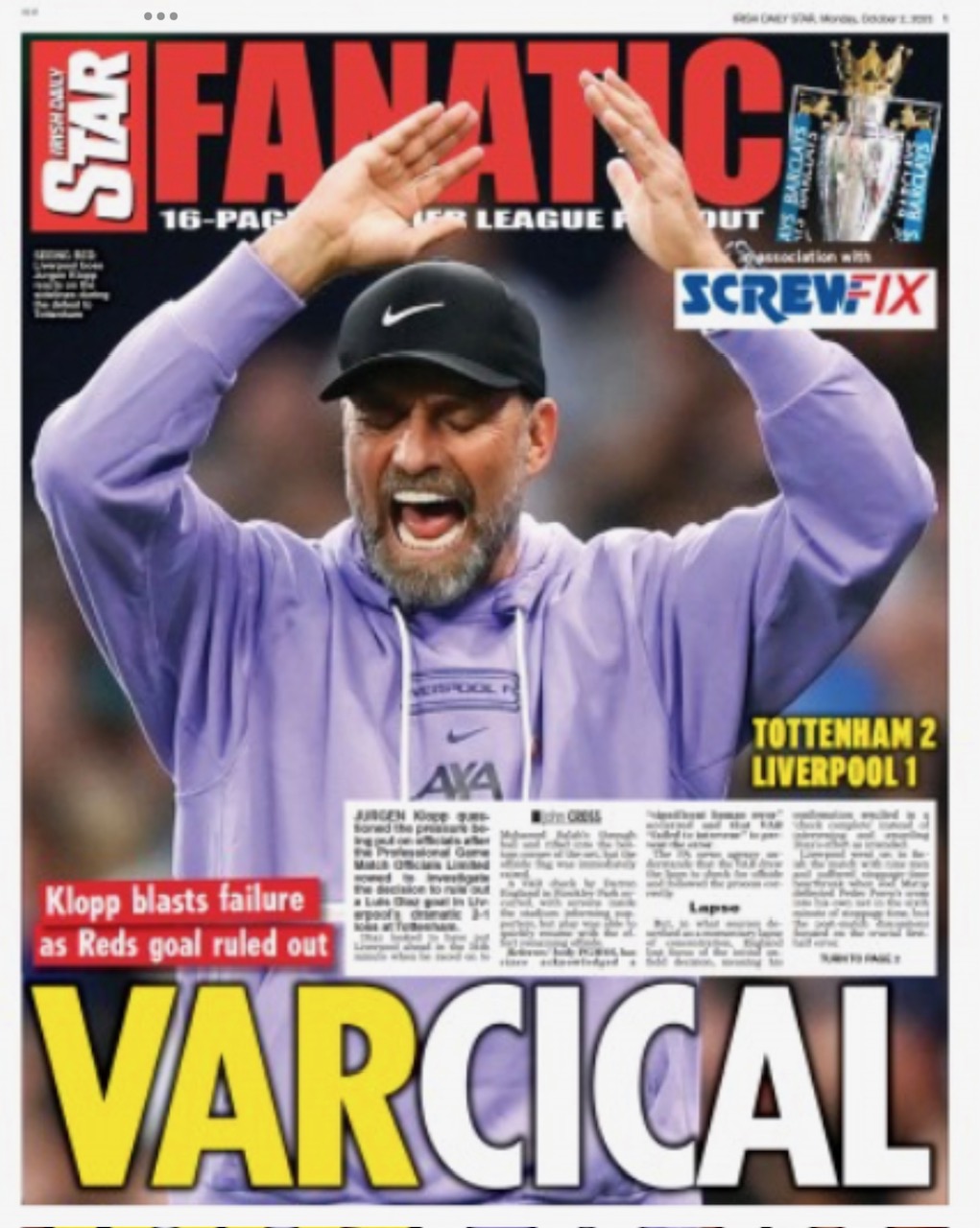 Matchdetails from Tottenham Hotspur - Liverpool played on Saturday 30 ...