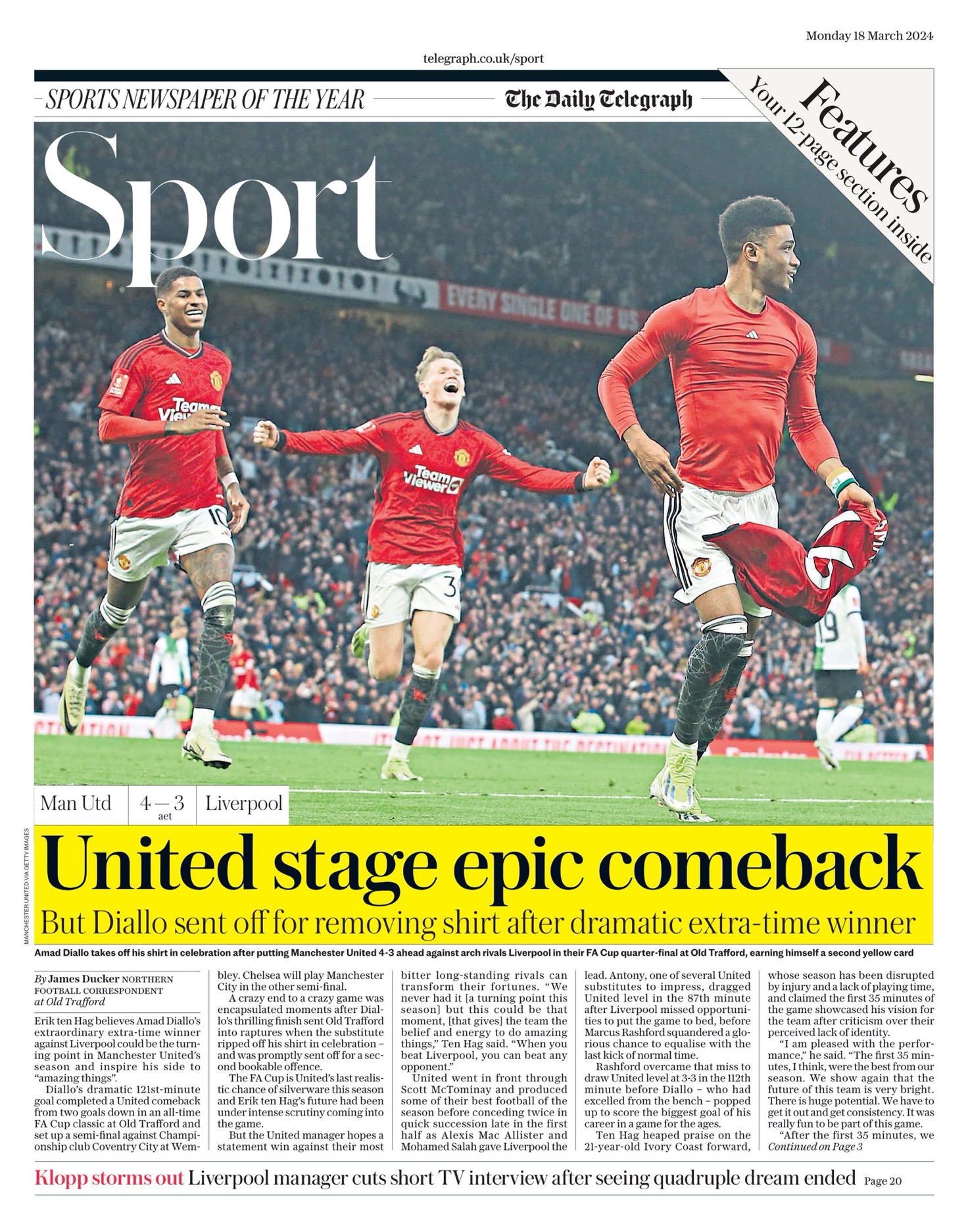 Matchdetails from Manchester United - Liverpool played on Sunday 17 ...