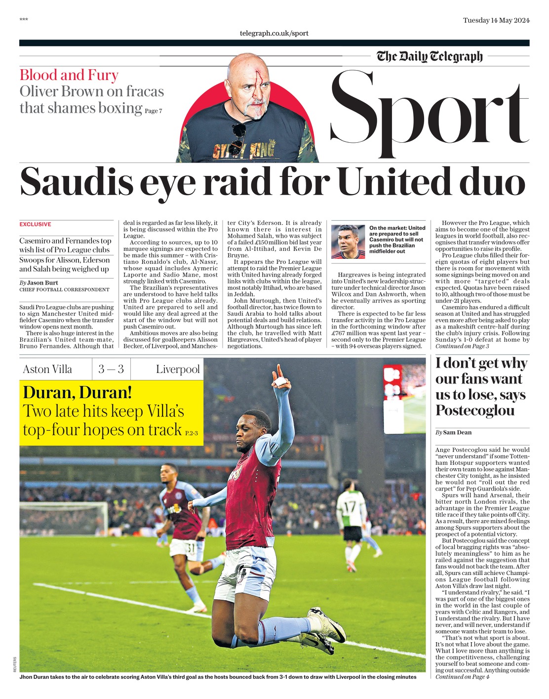 Matchdetails from Aston Villa - Liverpool played on Monday 13 May 2024 ...