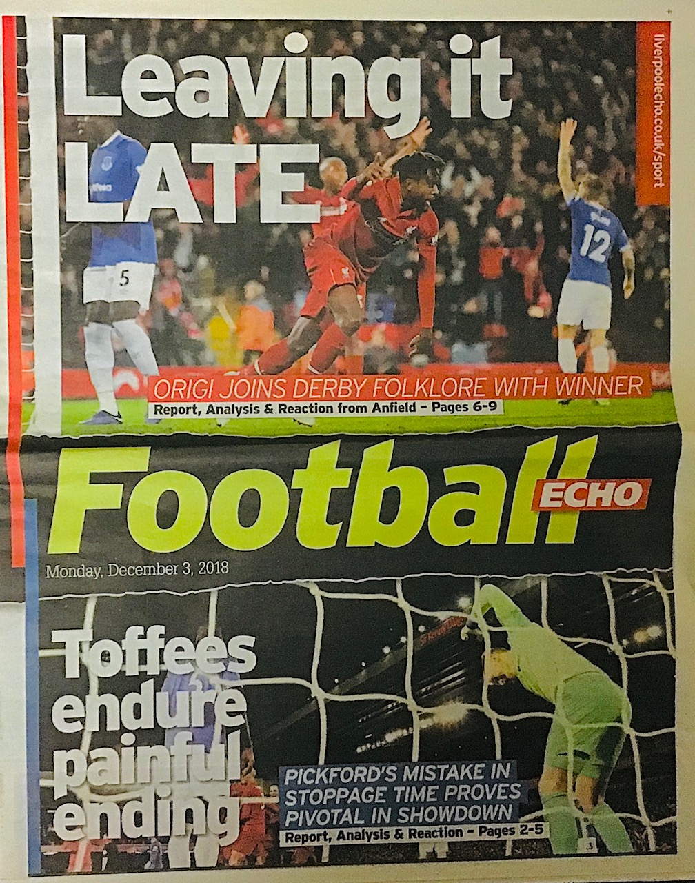 Matchdetails from Liverpool - Everton played on Sunday 2 December 2018 ...