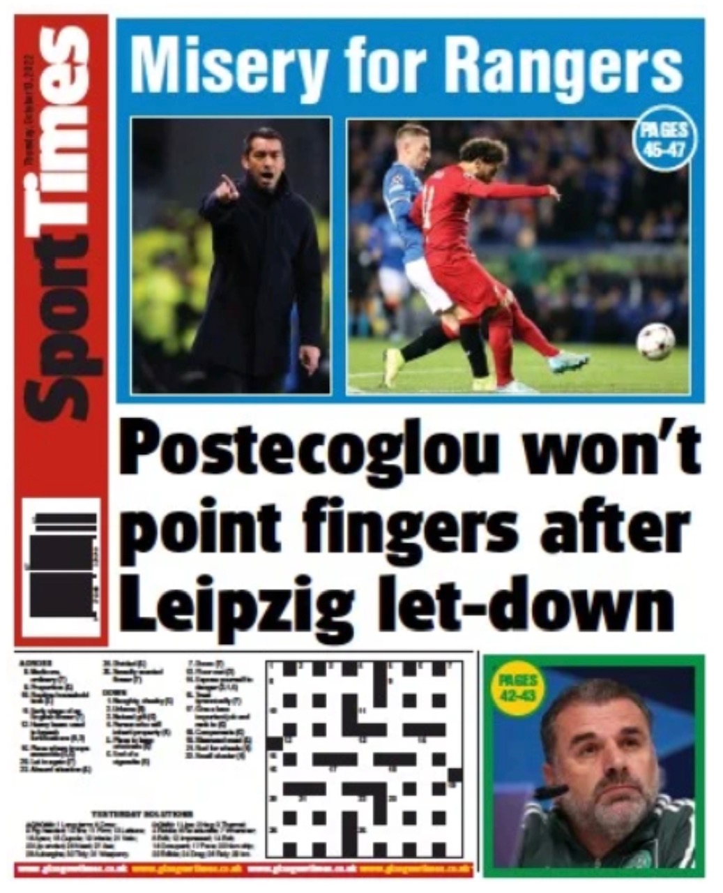 Matchdetails from Rangers - Liverpool played on Wednesday 12 October ...