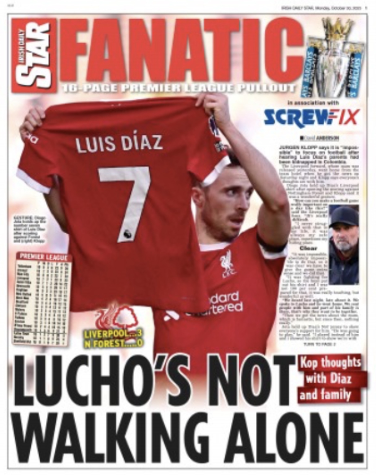 Matchdetails from Liverpool - Nottingham Forest played on Sunday 29 ...