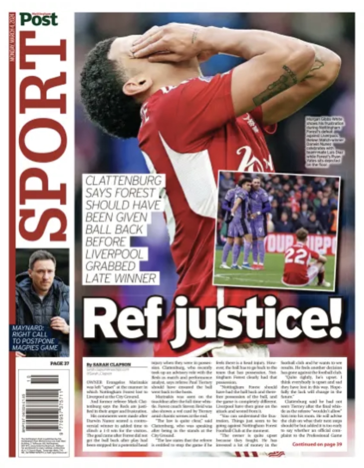 Matchdetails from Nottingham Forest - Liverpool played on Saturday 2 ...