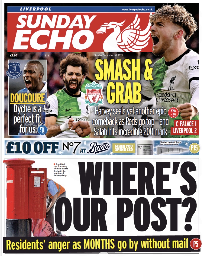 Matchdetails from Crystal Palace - Liverpool played on Saturday 9 December 2023 - LFChistory ...