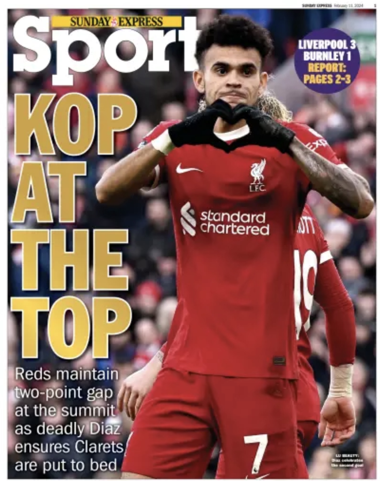 Matchdetails from Liverpool - Burnley played on Saturday 10 February ...