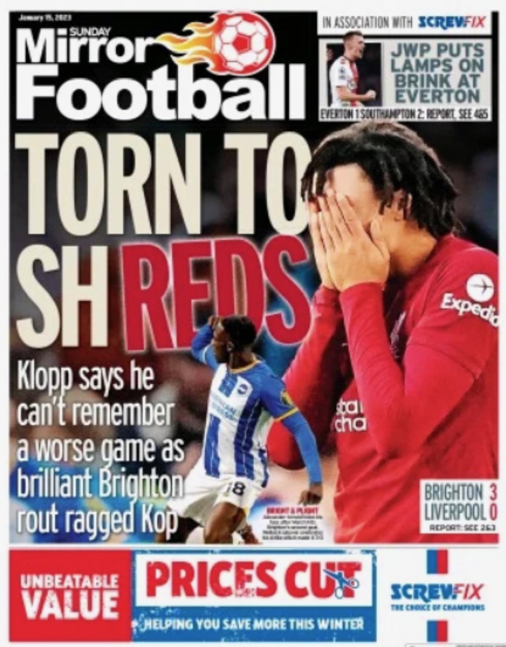 Matchdetails from Brighton & Hove Albion - Liverpool played on Saturday ...