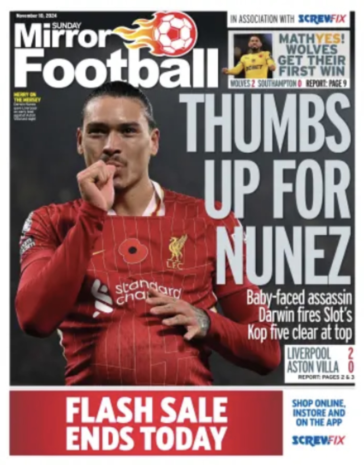 Matchdetails from Liverpool - Aston Villa played on Saturday 9 November ...