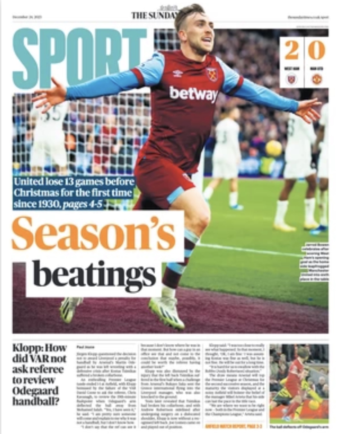 Matchdetails from Liverpool - Arsenal played on Saturday 23 December ...