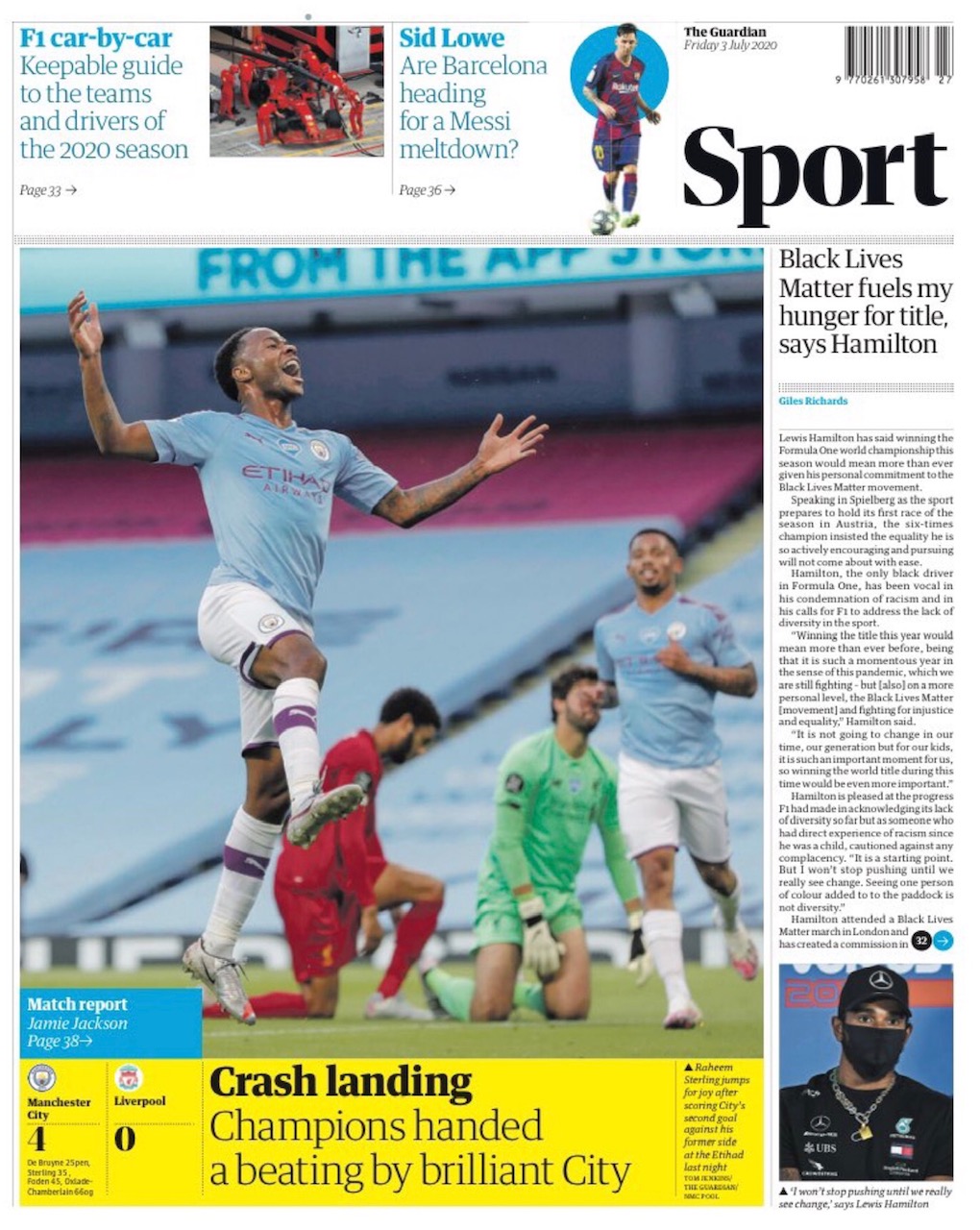 Matchdetails from Manchester City - Liverpool played on Thursday 2 July ...