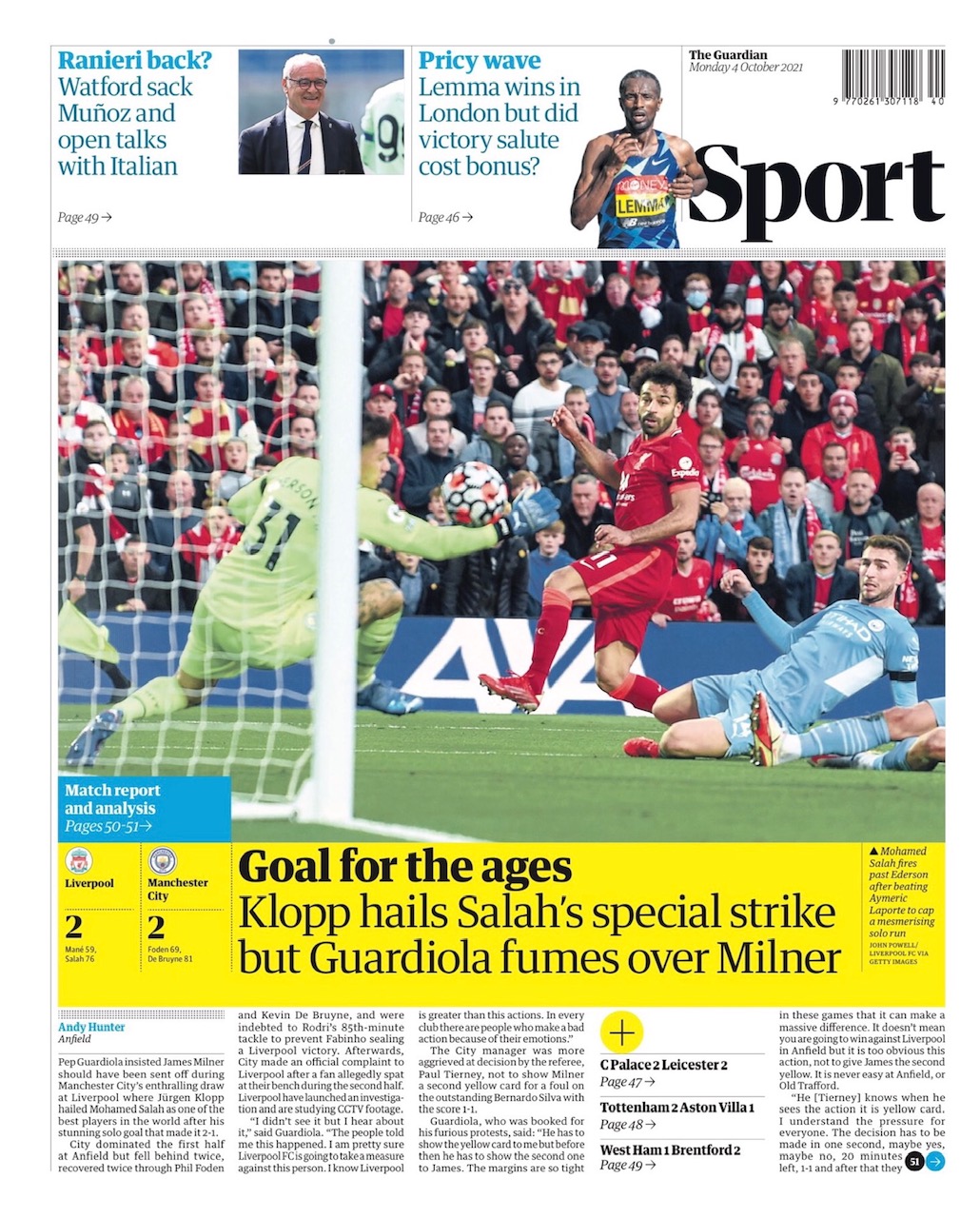 Matchdetails from Liverpool - Manchester City played on Sunday 3 ...