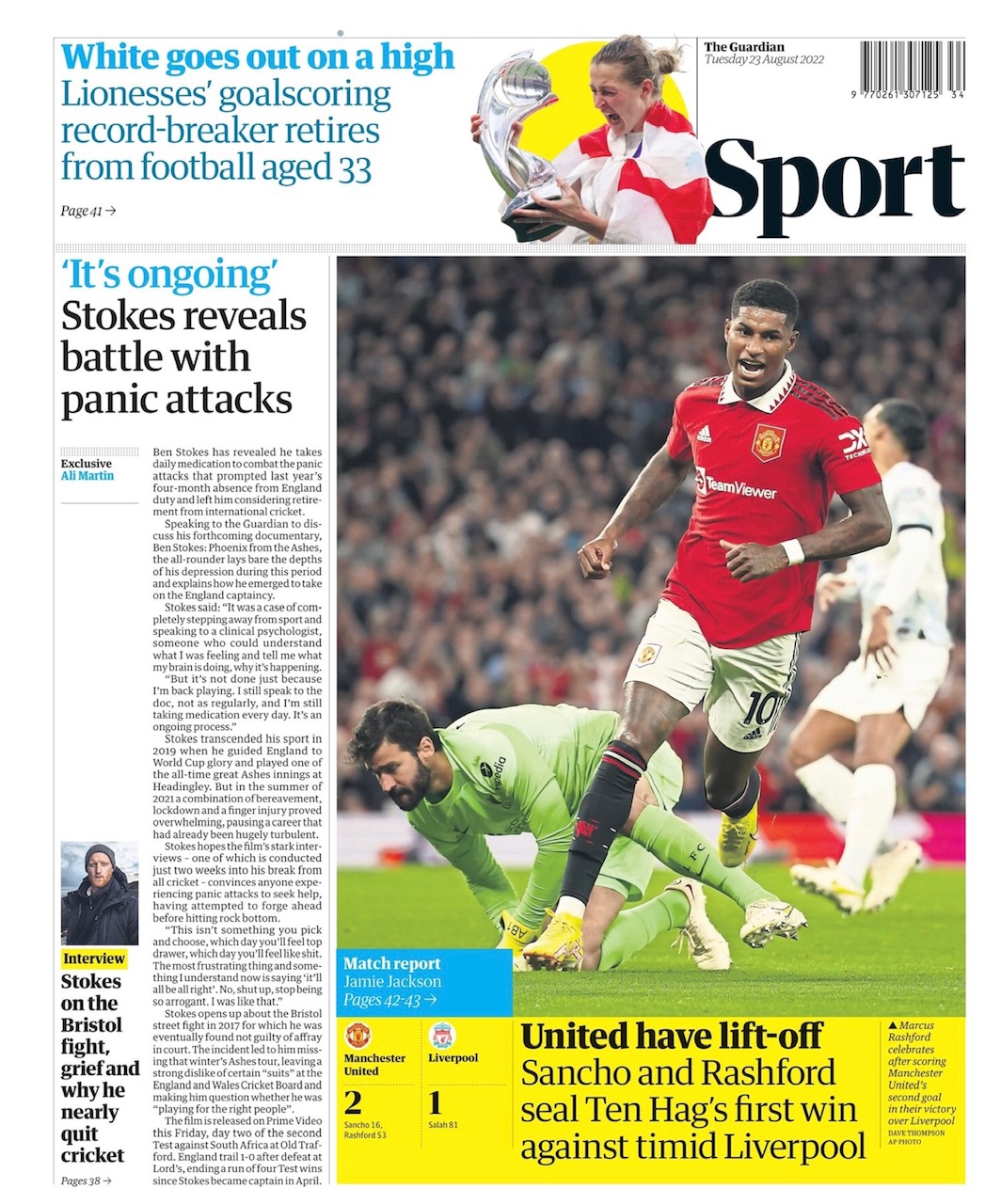 Matchdetails from Manchester United - Liverpool played on Monday 22 ...