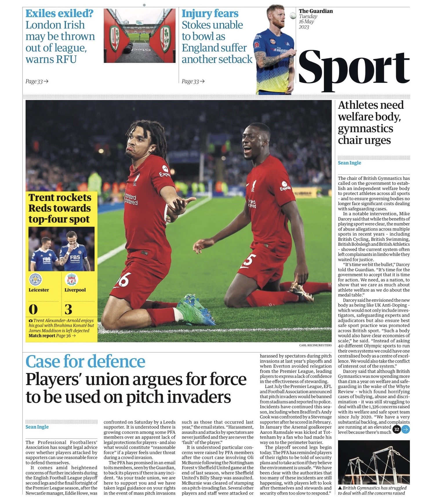 Matchdetails from Leicester City - Liverpool played on Monday 15 May ...