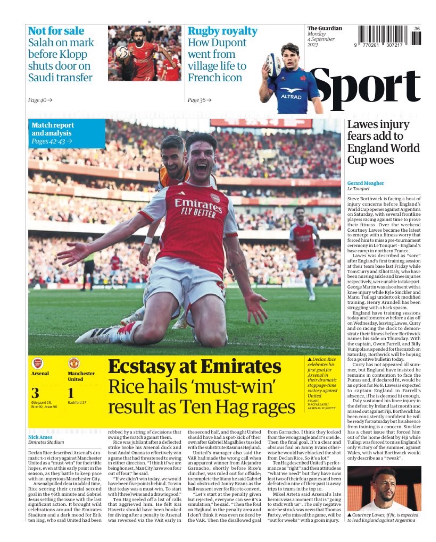 Matchdetails from Liverpool - Aston Villa played on Sunday 3 September ...