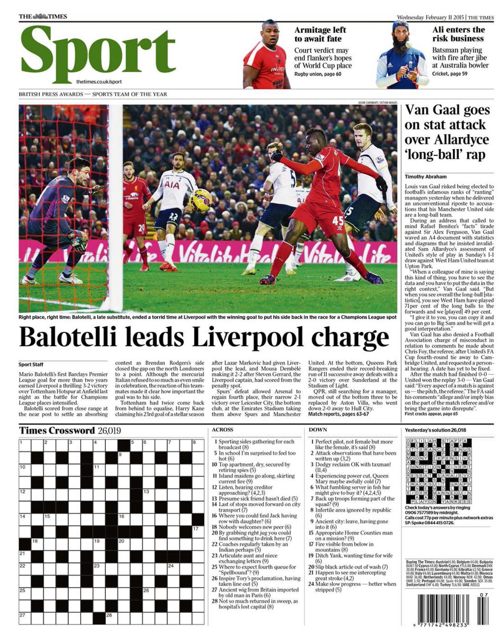 Matchdetails from Liverpool - Tottenham Hotspur played on Tuesday 10 ...