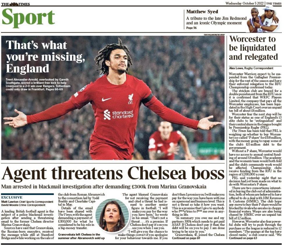 Matchdetails from Liverpool - Rangers played on Tuesday 4 October 2022 ...