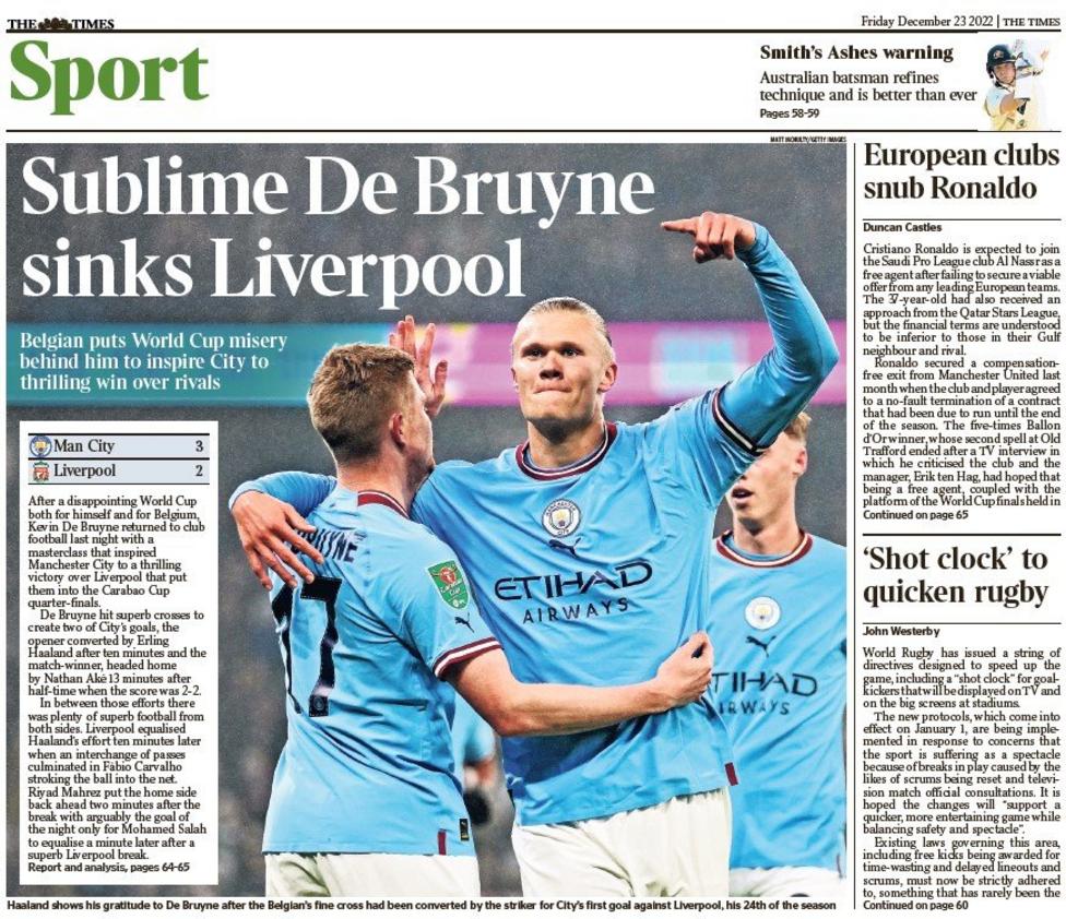 Matchdetails from Manchester City - Liverpool played on Thursday 22 ...