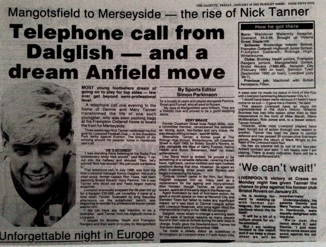Liverpool career stats for Nick Tanner - LFChistory - Stats galore for ...