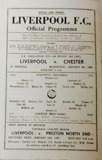 Matchdetails from Liverpool - Chester played on Wednesday 9 January ...