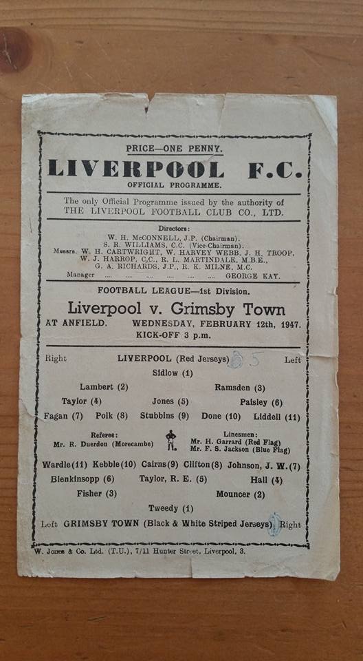 Matchdetails from Liverpool - Grimsby Town played on Wednesday 12 ...