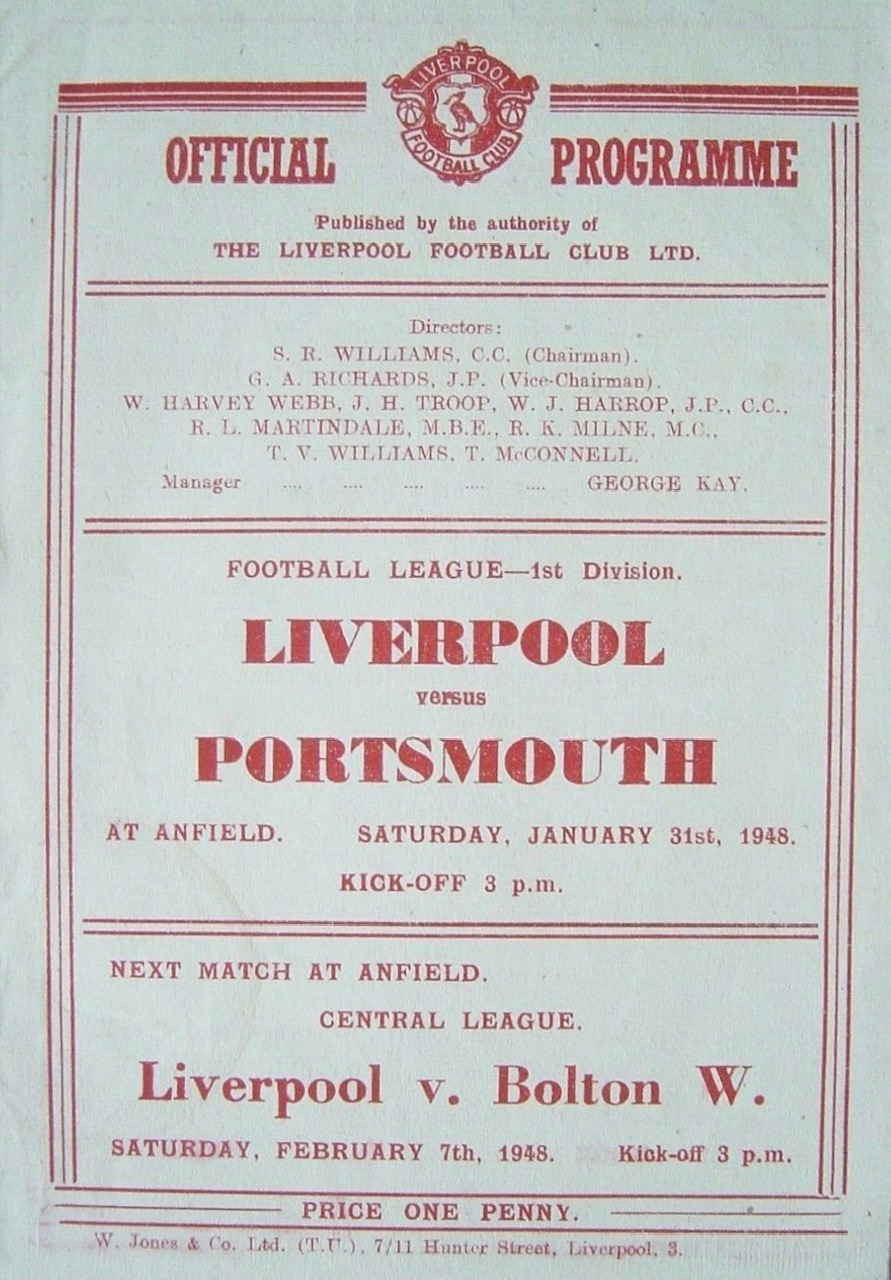 Matchdetails from Liverpool - Portsmouth played on Saturday 31 January ...